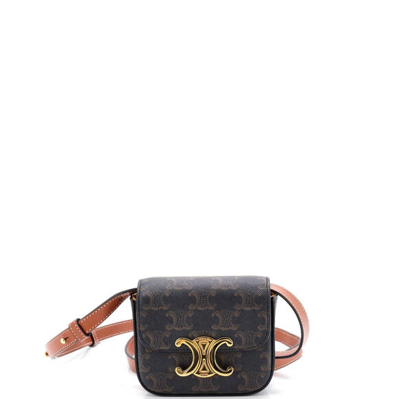 Celine | Bags | Celine Mini Triomphe Shoulder Bag Triomphe Coated ...